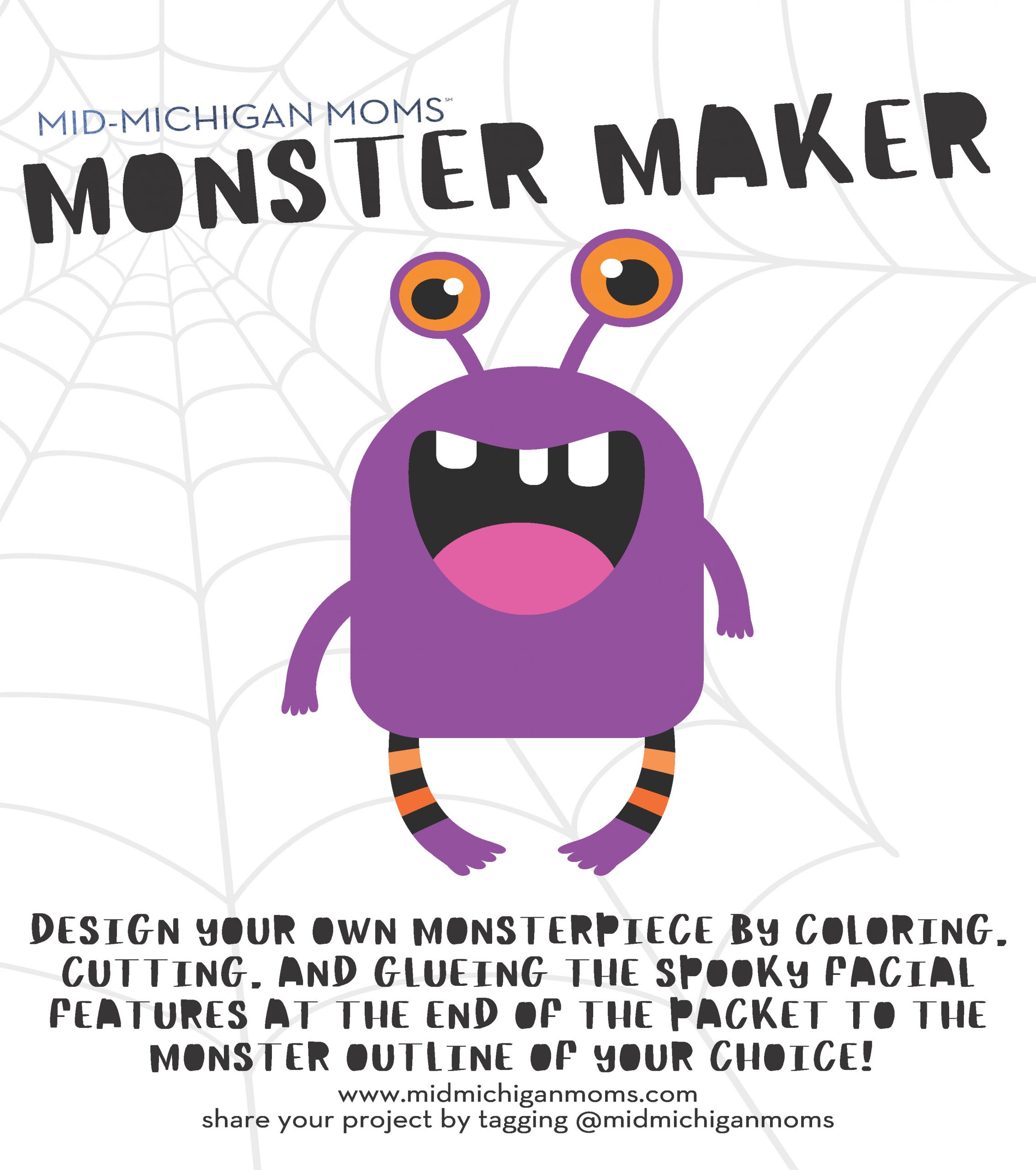 Halloween Coloring Printables + Monster Maker Crafts